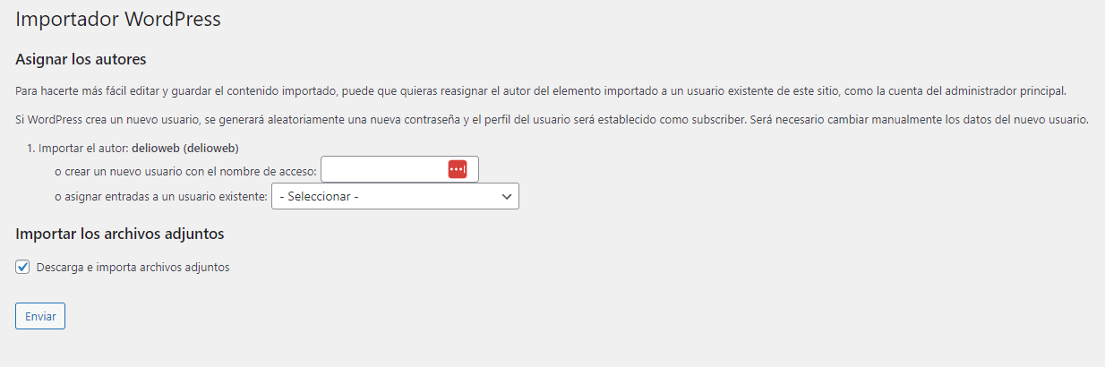 Como exportar/importar entradas - Delioweb.com